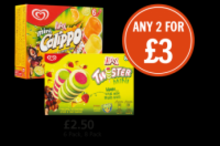 Offer Budgens Walls Mini Twister, Calippo Minis,