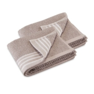 Offer Aldi Stripe Guest Towels 2 Pack Aldi