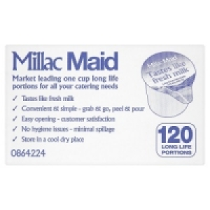 Offer Makro Millac Maid Long Life Milk Portions 120 x 12ml