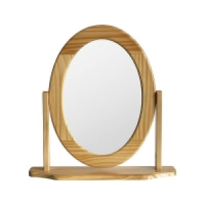 Offer Homebase Mirror/pine/mdf Oval Dressing Table Mirror
