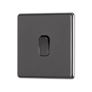 Offer Homebase Arlec Fusion 10A 1Gang 2Way Black Nickel