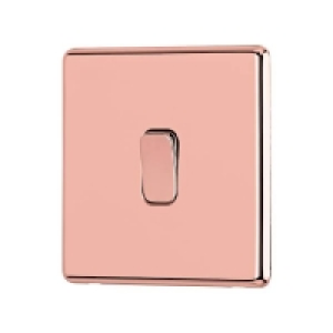 Offer Homebase Arlec Fusion 10A 1Gang 2Way Rose Gold Single