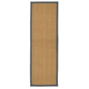 Offer Homebase Herringbone Runner with Border - Grey