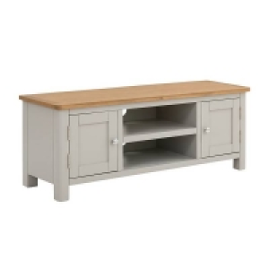 Offer Homebase Norbury Wide TV Stand - Grey Homebase