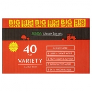 Asda Chosen by You 40 Pack Variety Flavour Crisps Deal
